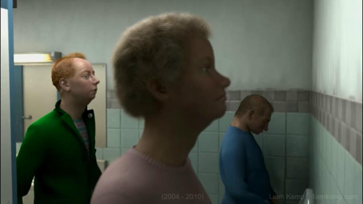 An animator spent 6 years creating hyperreal CGI men at urinals and the ...