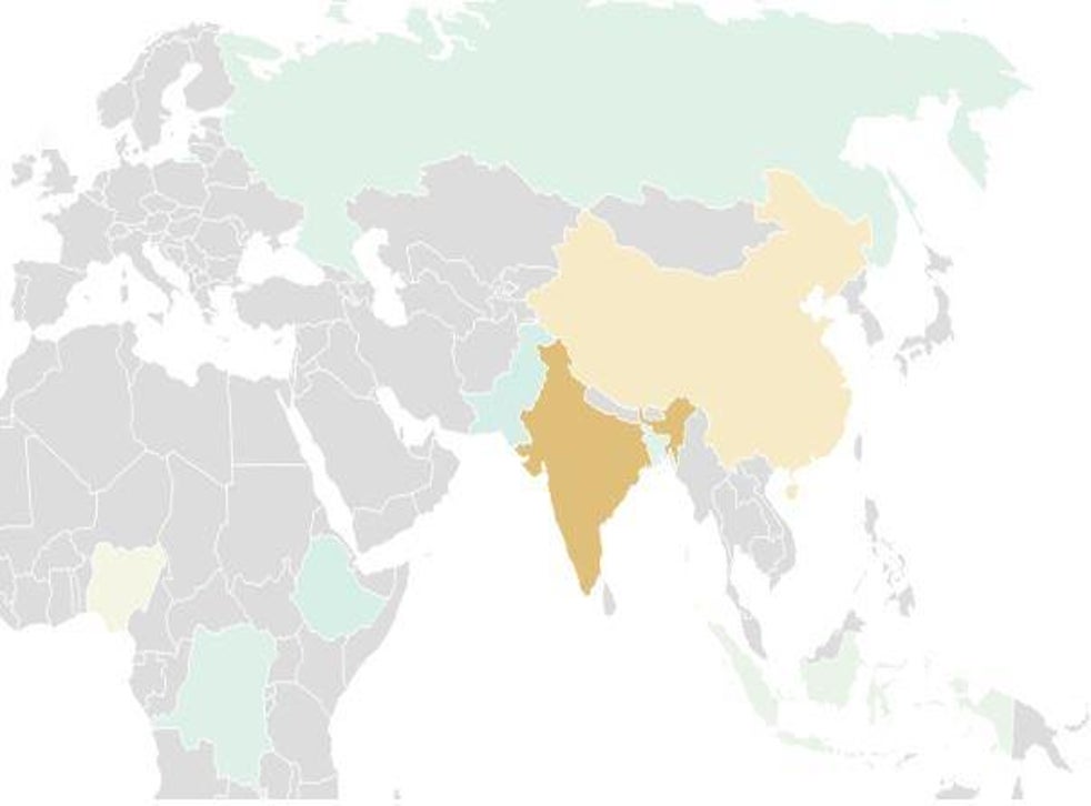 This map shows the hardest countries in the world to find a toilet ...