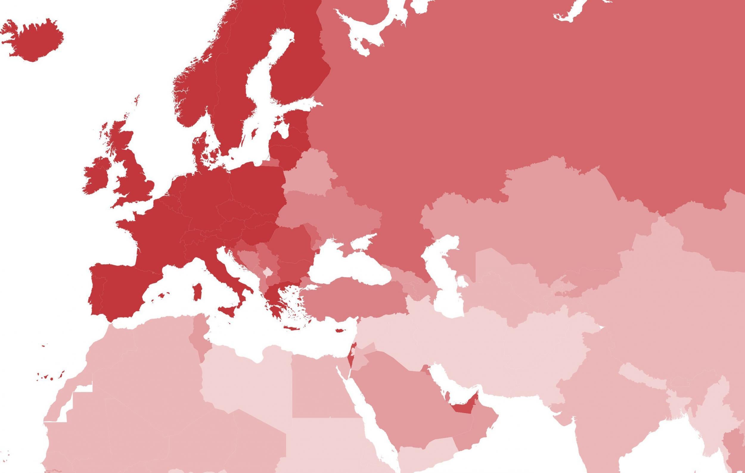 The map of the world according to who has the most powerful passport ...
