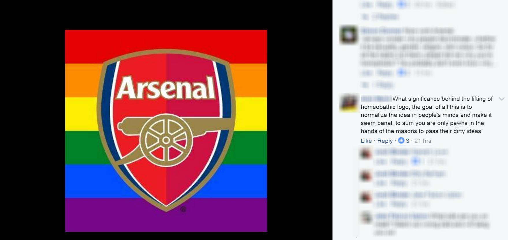 Arsenal changed their Facebook photo and one homophobe got very ...
