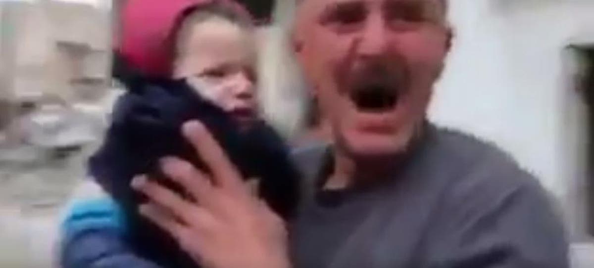 Toddler weeps for dead father in harrowing footage from Aleppo | The ...