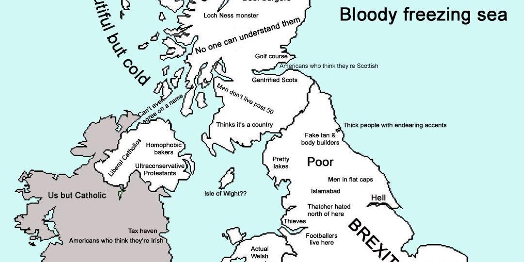 The stereotype map of the UK after Brexit | indy100 | indy100