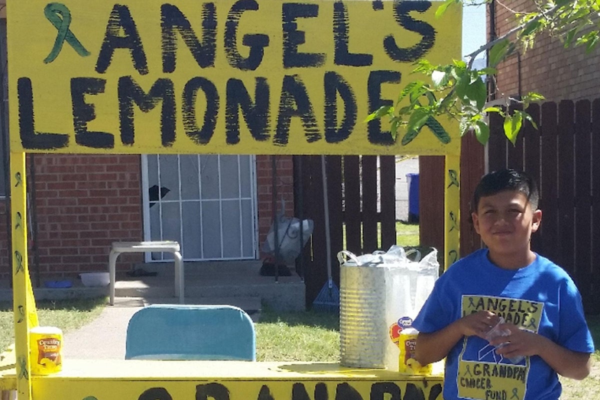 Nine-year-old boy opens lemonade stand to pay for grandfather's cancer ...