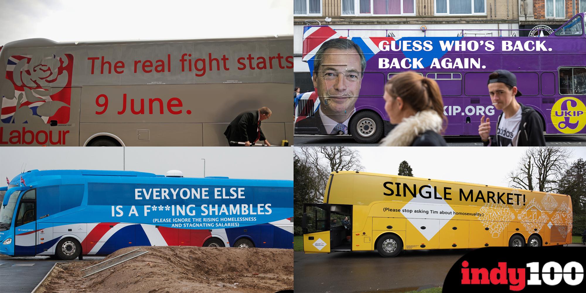 The six buses you'll (probably not) see this general election | indy100 ...