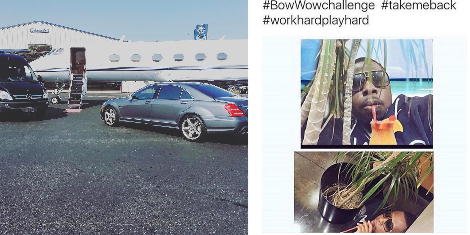 Bow Wow posting an image of a 'private jet' before being caught flying ...