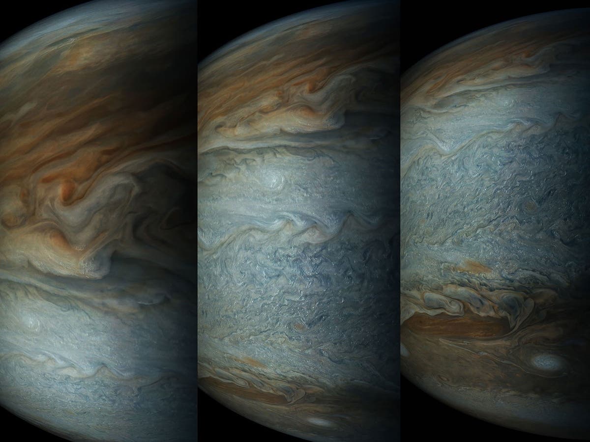 Jupiter: Nasa's Juno spacecraft finds Earth-sized storms raging above ...