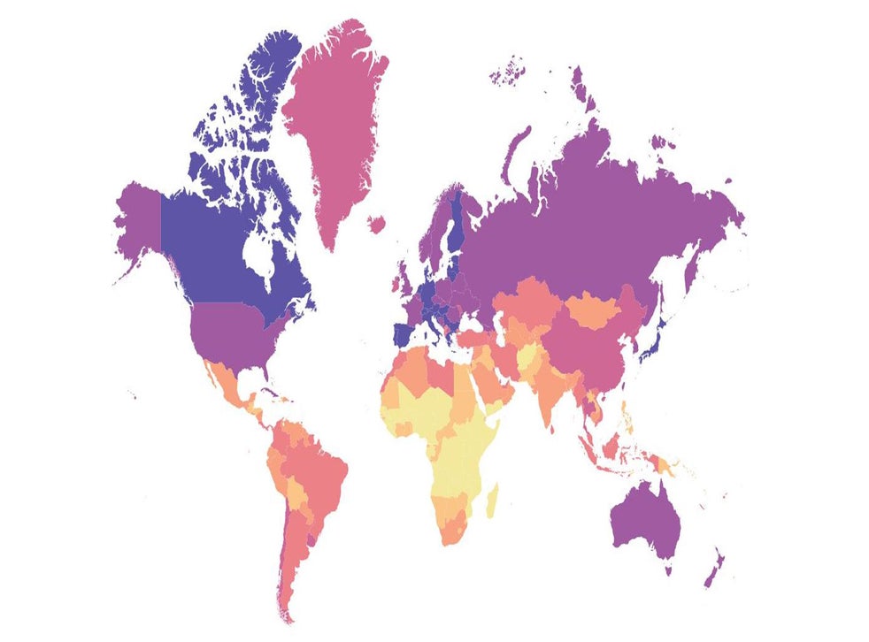 A map of the average age of every country in the world | indy100 | indy100