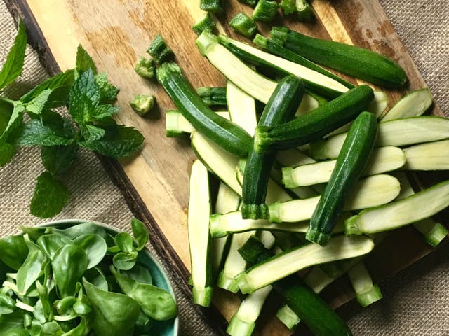 Baby courgettes with purslane and labneh – recipe | The Independent ...