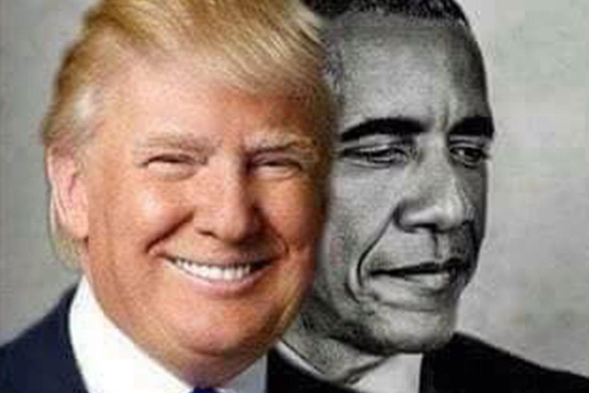 Donald Trump posts bizarre tweet of him as the moon 'eclipsing' Barack ...