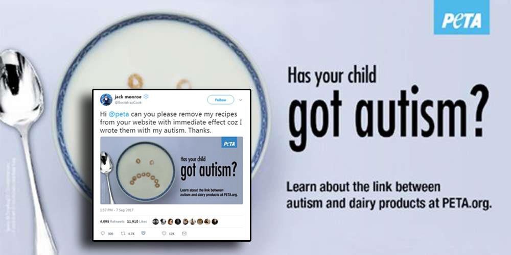 Peta continues to link dairy and Autism and people are furious ...