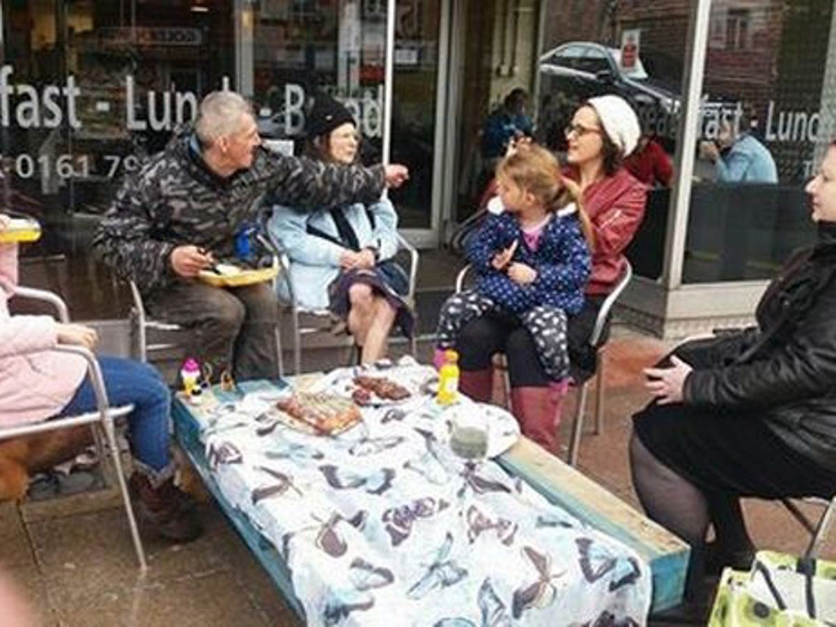 Manchester residents throw party for homeless man who usually ...