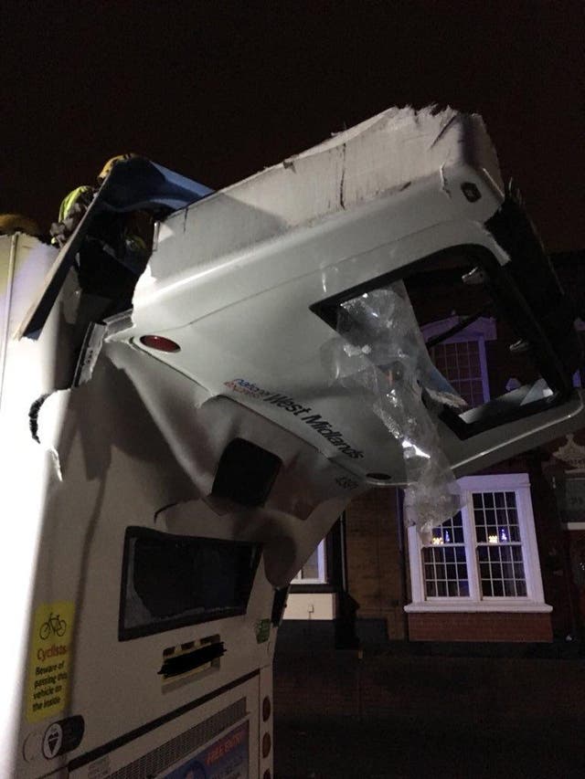 Roof of double-decker bus ripped off after it crashes into low bridge ...