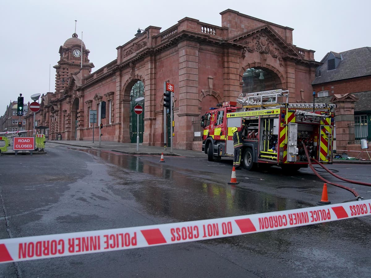 Nottingham station fire and strikes cause travel chaos as police treat ...