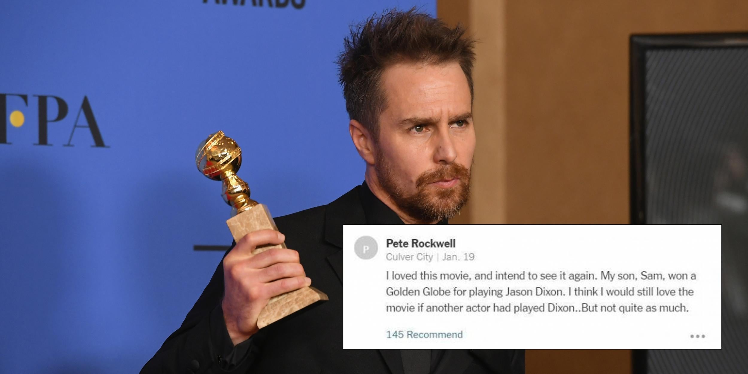 Sam Rockwell's dad is incredibly proud of him. He proved it and Twitter ...
