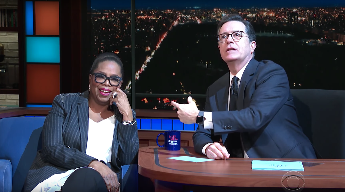 Stephen Colbert gets God to tell Oprah Winfrey to run for President ...