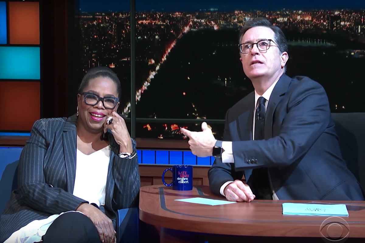 Stephen Colbert gets God to tell Oprah Winfrey to run for President ...