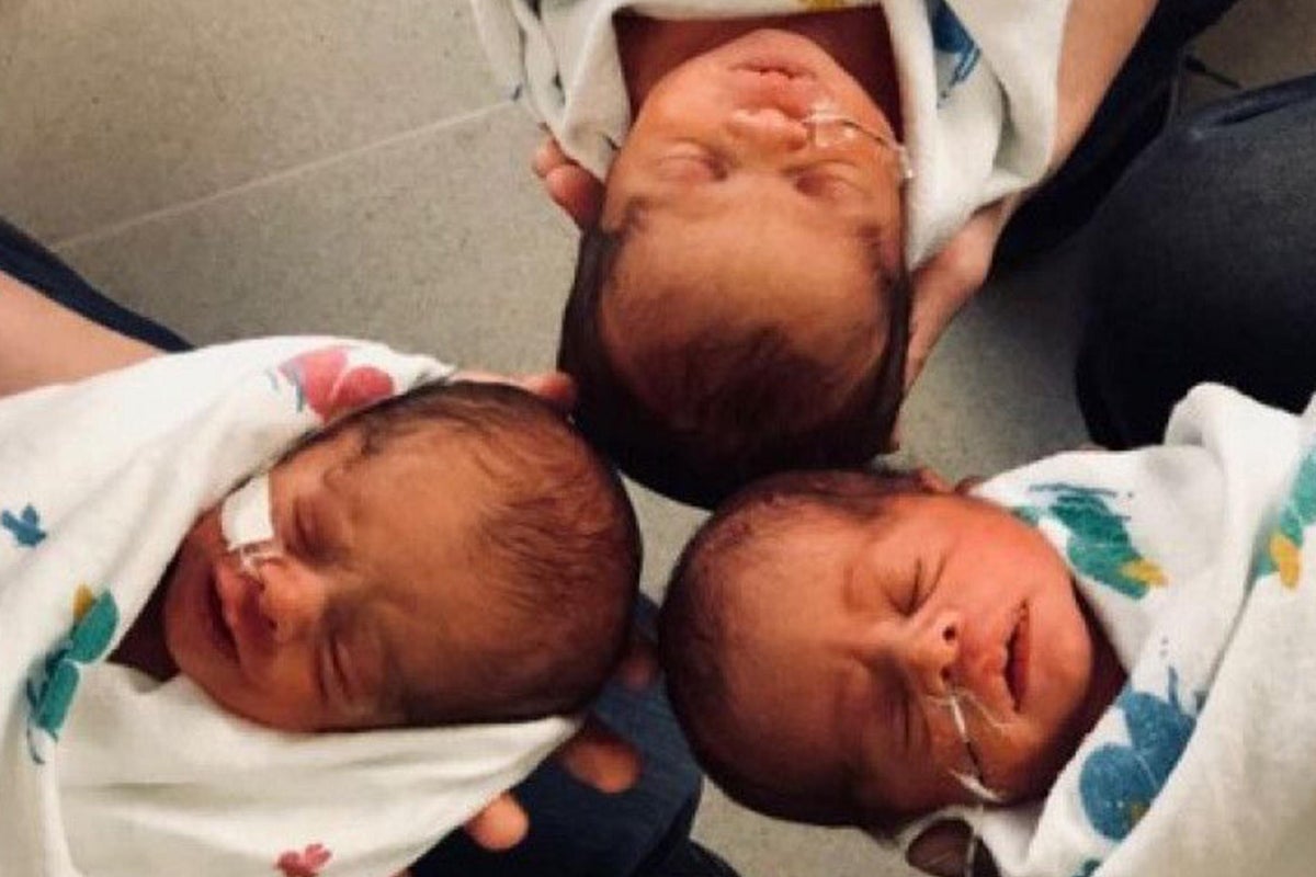 Rare 'one in a million' triplets return home after being born six weeks ...