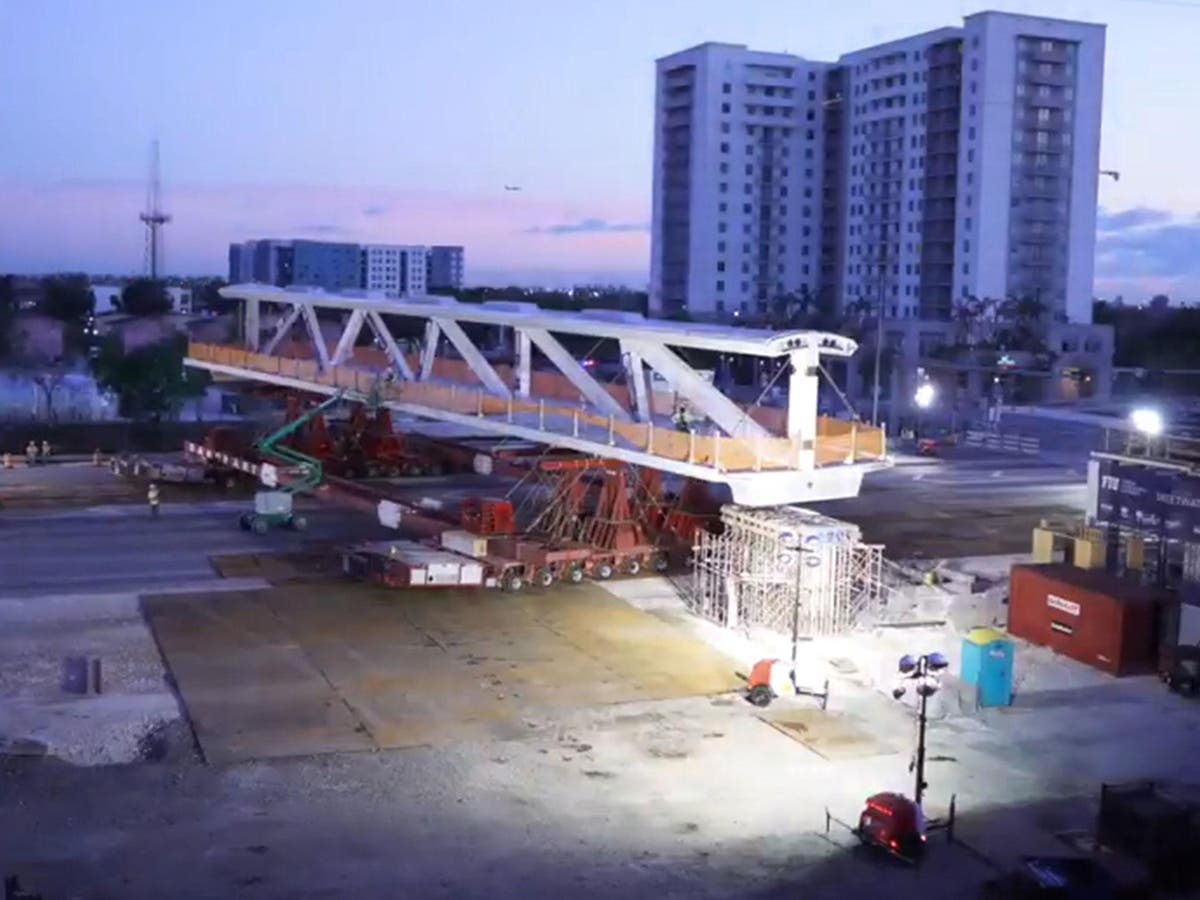 Florida bridge collapse: Timelapse video shows five-day construction of ...
