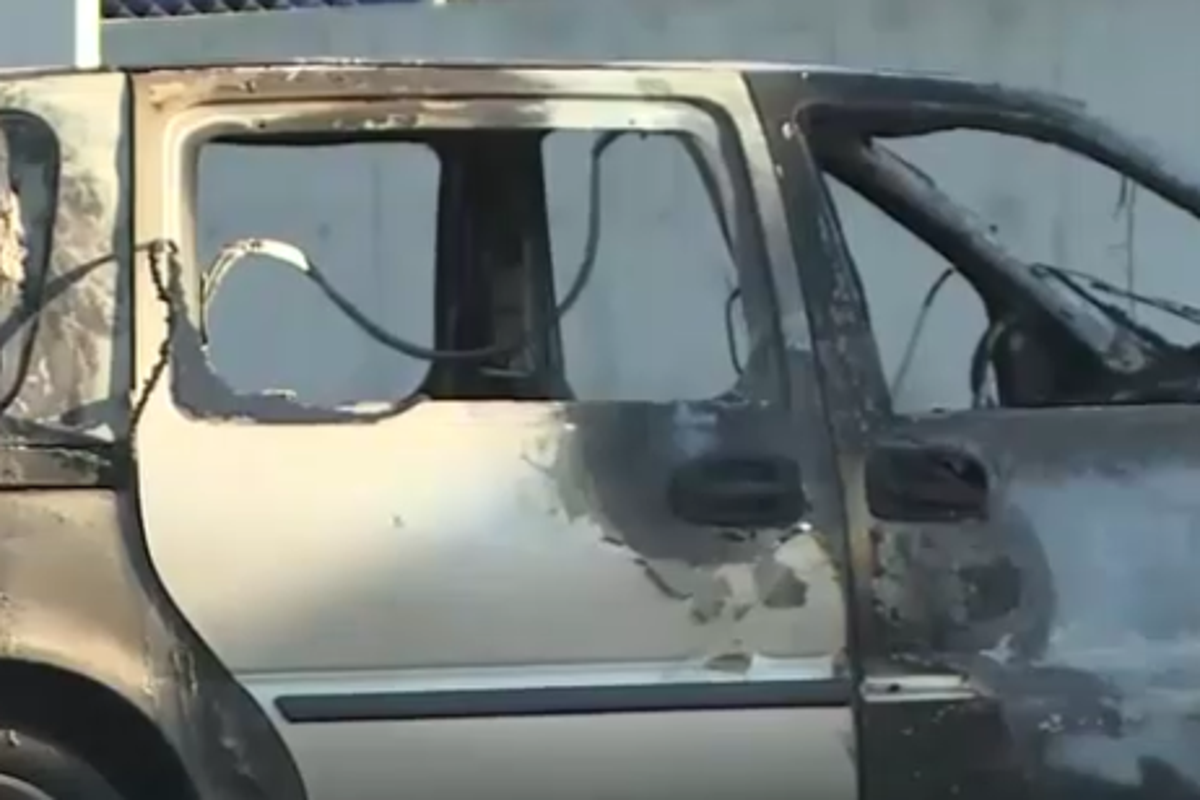 Toddler left in car at petrol station causes fire after unbuckling seat ...
