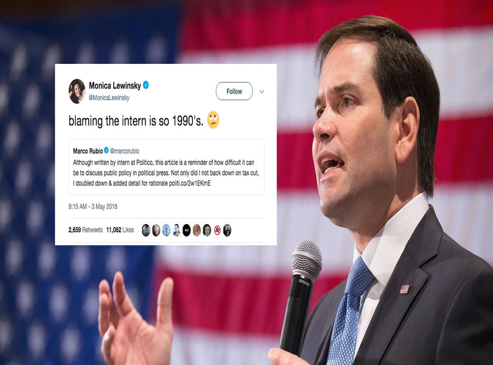 Monica Lewinsky perfectly trolled Marco Rubio when he shamed his intern ... Monica Lewinsky perfectly trolled Marco Rubio when he shamed his intern ...