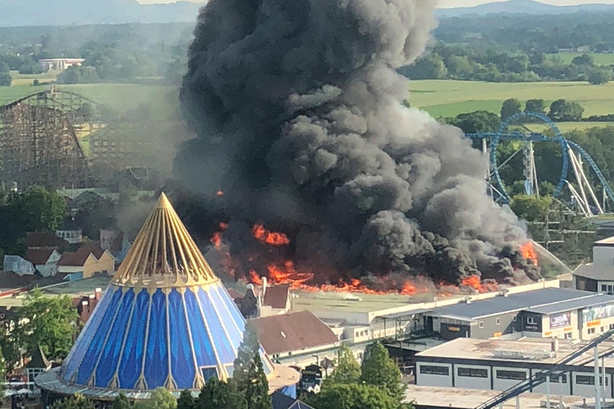Huge fire sees Germany's largest amusement park evacuated and seven ...