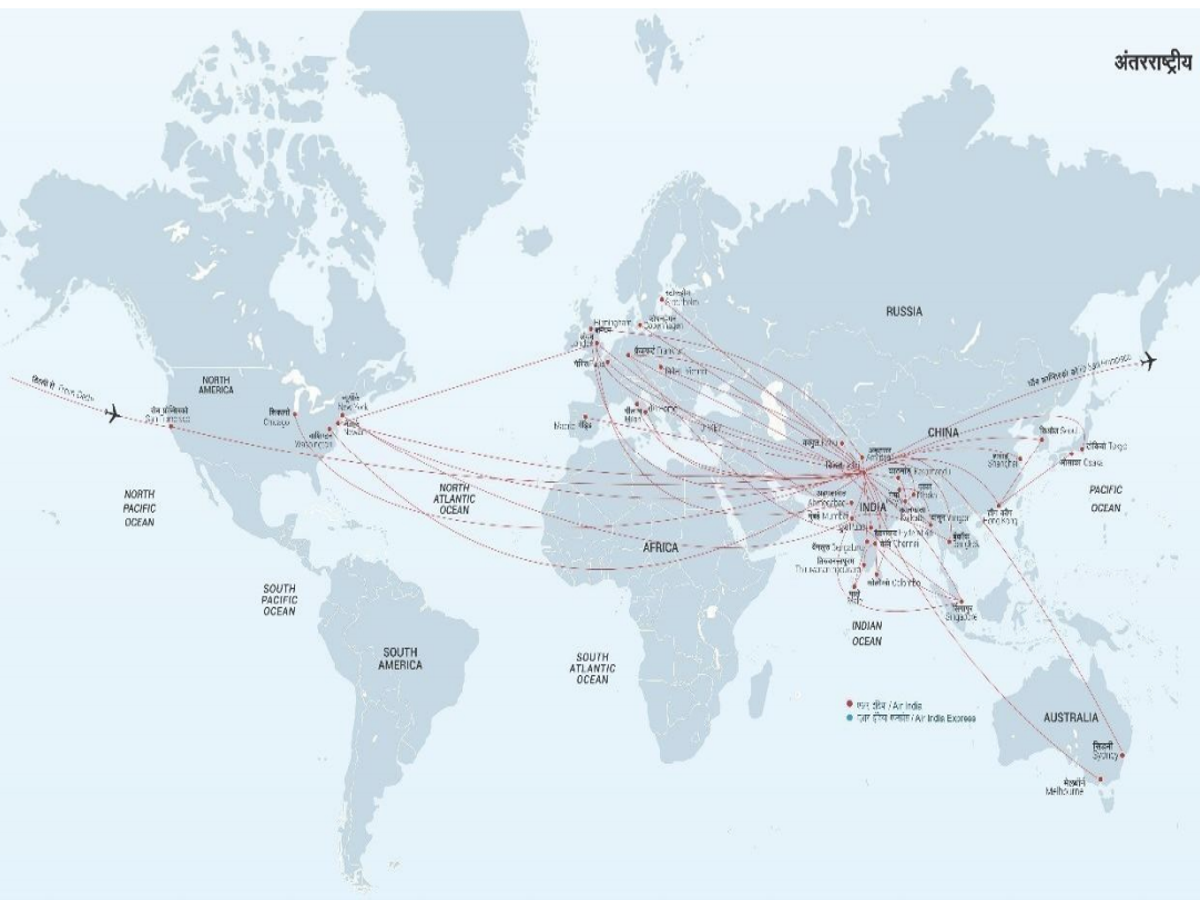 Air India Travel Map AI Bombay To Singapore Air India Collector