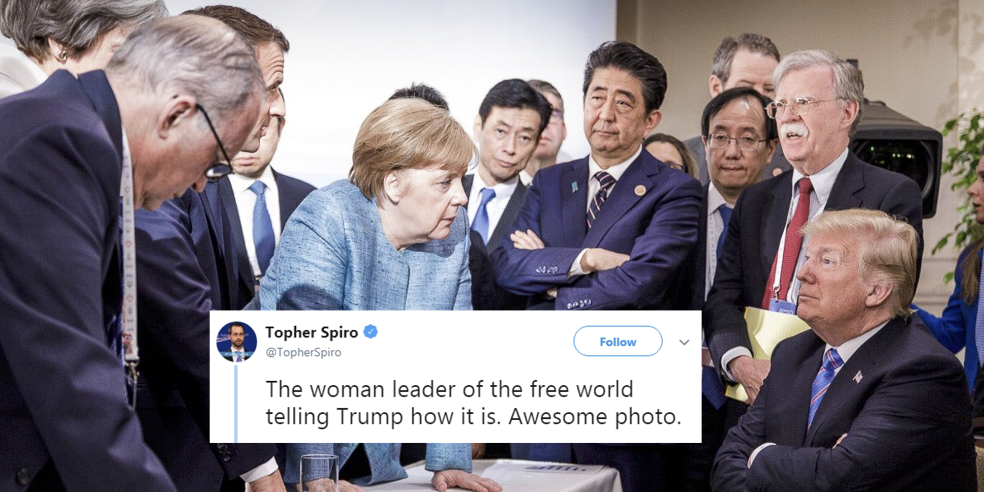 This incredible picture of Trump surrounded by G7 leaders is basically ...