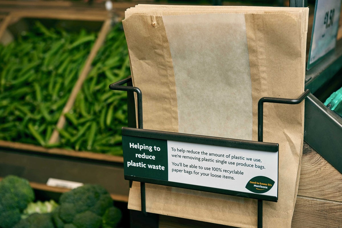 Morrisons brings back traditional brown paper bags to cut plastic waste ...
