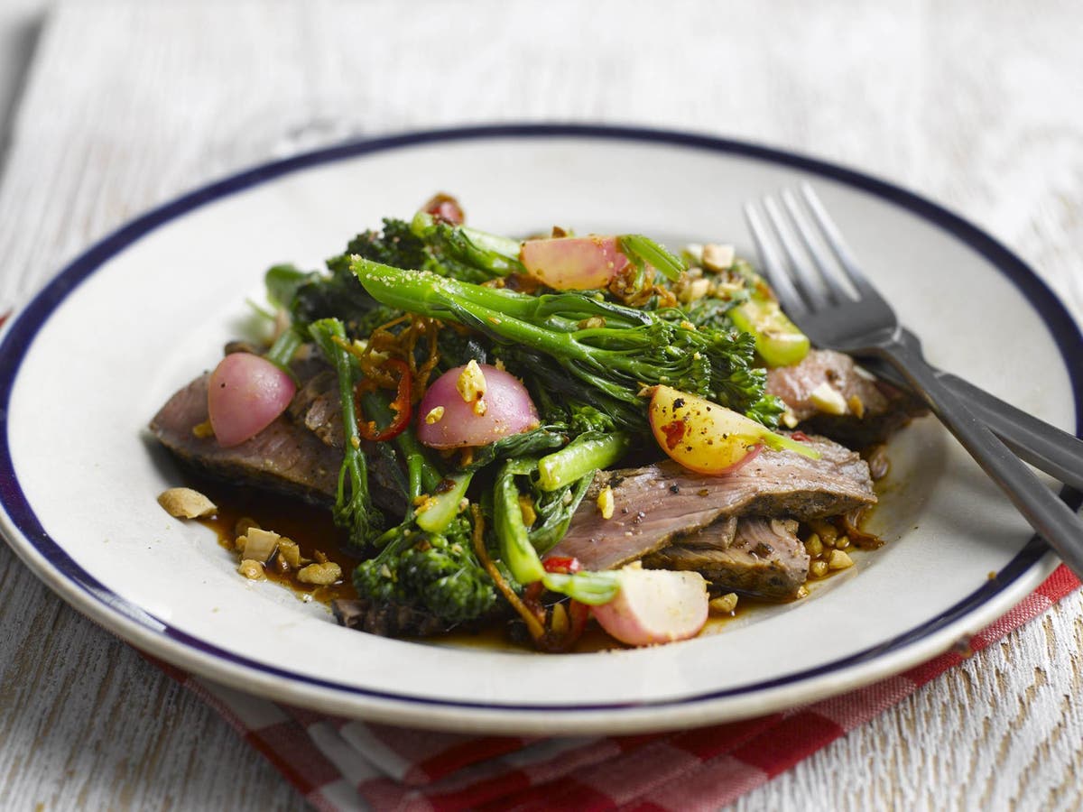 How to make rare rump steak with Asian greens, chilli and roasted ...