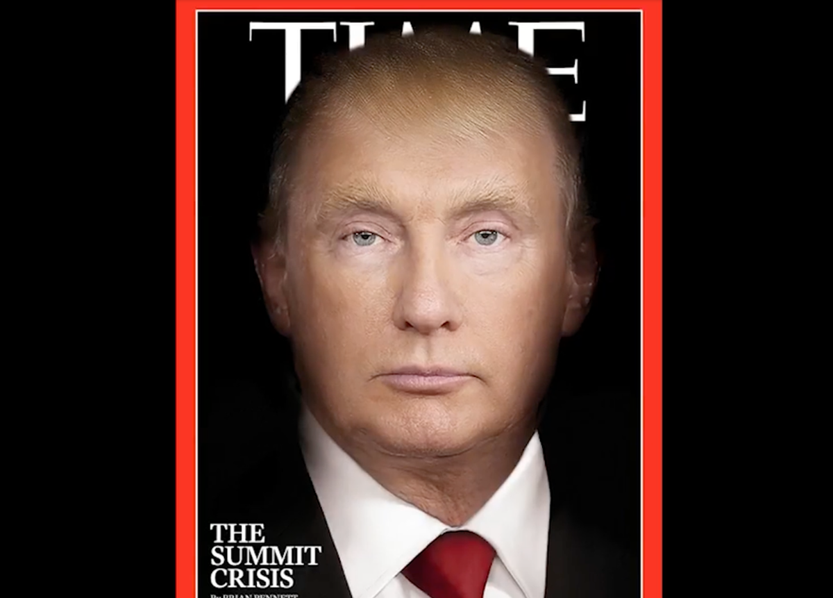 Stunning Time Magazine cover blends faces of Vladimir Putin and Donald ...