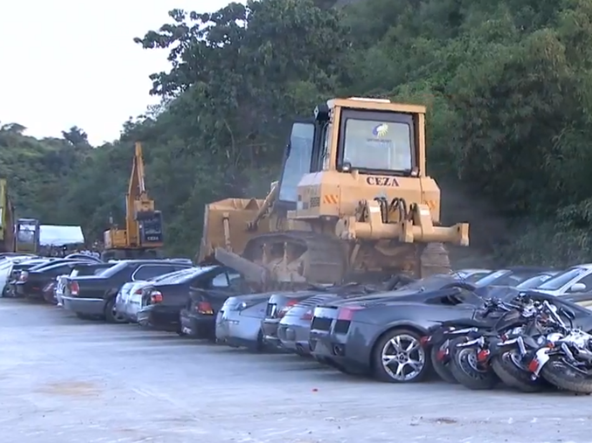 Duterte crushes £4m-worth of luxury cars and motorcycles as part of ...