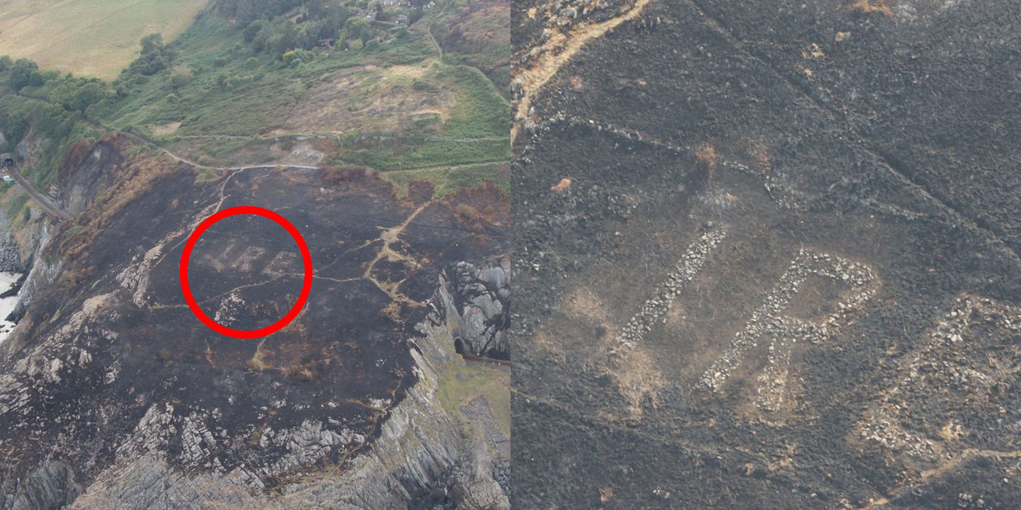Hidden World War Two sign revealed by wildfires in Ireland | indy100 ...