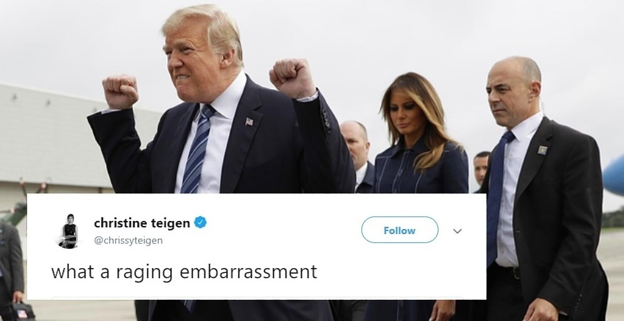 Trump 'fist pumps' arriving at 9/11 memorial service | indy100 | indy100