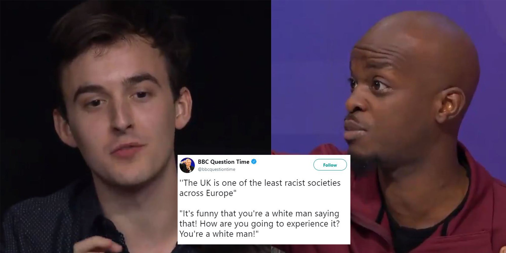 Question Time: White man taken down for saying the 'UK is one least ...