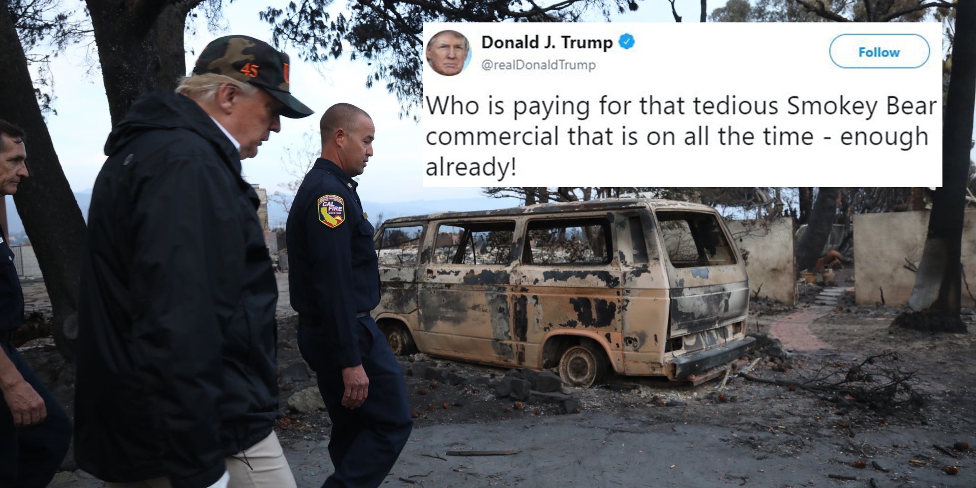 Trump once complained about a forest fire safety announcement and it's ...