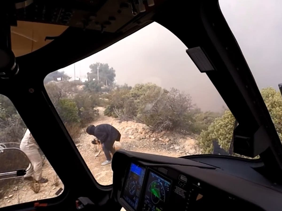 California wildfires: New video shows mountain top rescue of stranded ...