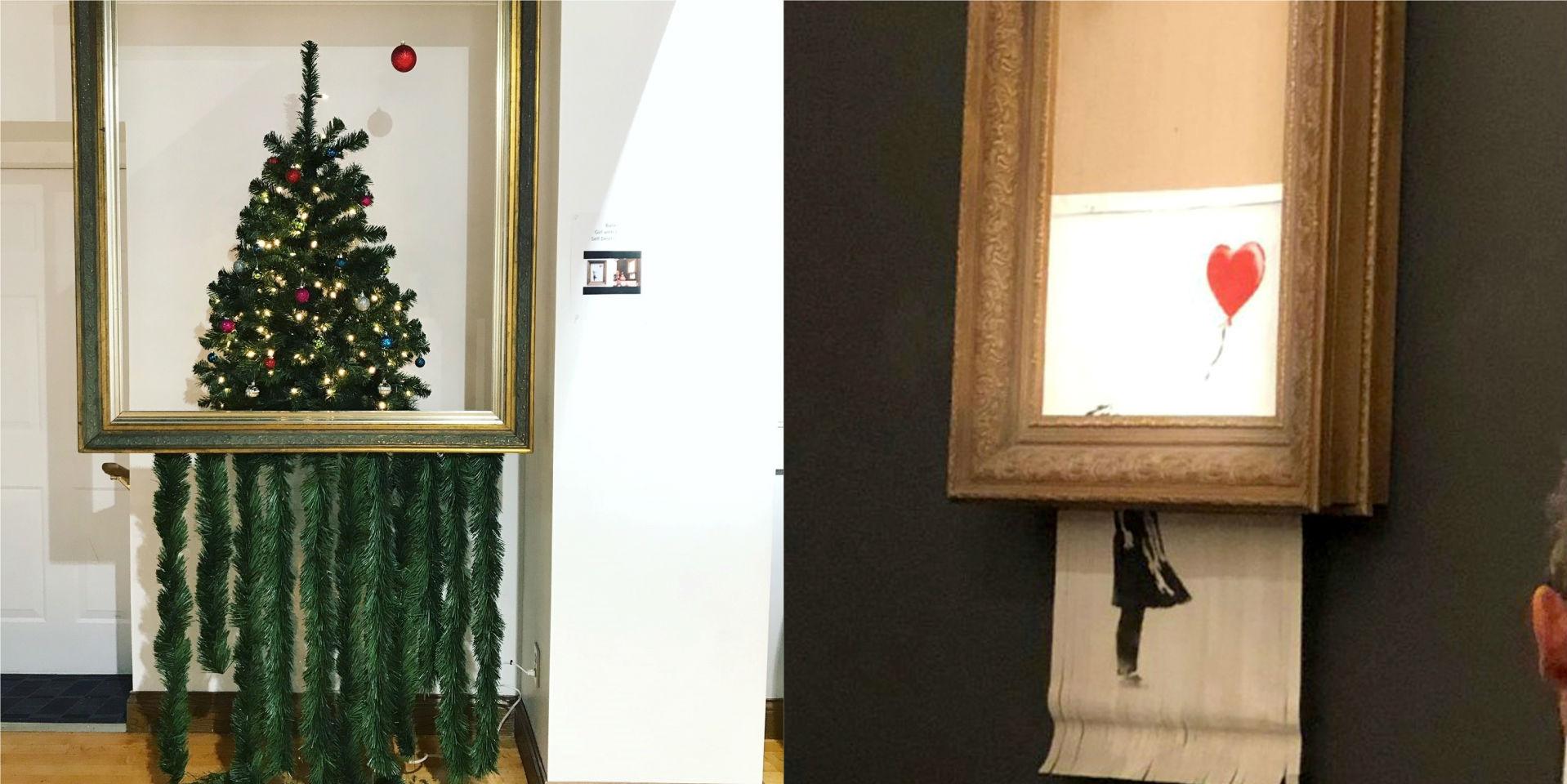 Someone created a Christmas tree paying tribute to Banksy's shredded ...