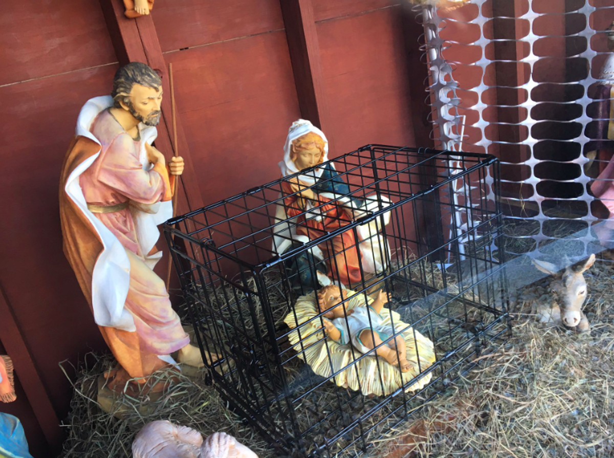 Massachusetts church puts baby Jesus in cage for nativity scene in show ...