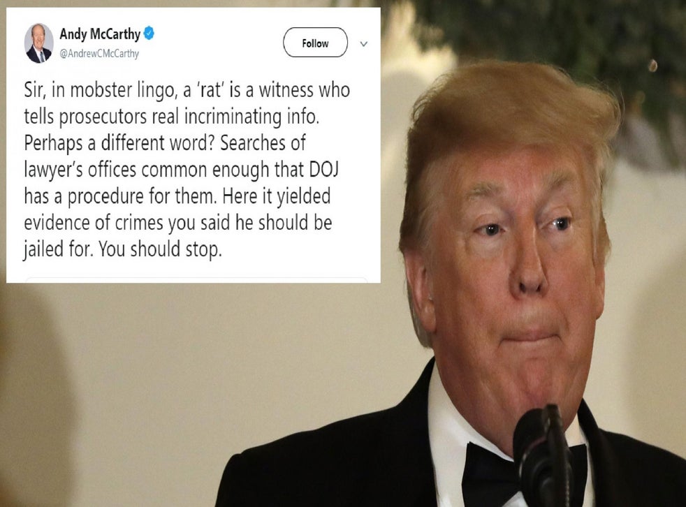 Trump keeps calling Michael Cohen a 'rat' and everyone is making the ...