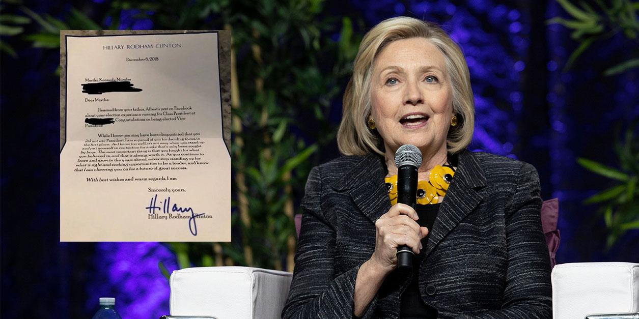 Hillary Clinton writes heartwarming letter to 8-year-old girl who lost ...