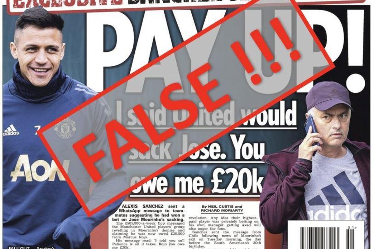 Alexis Sanchez labels report he won £20,000 bet on Jose Mourinho’s ...