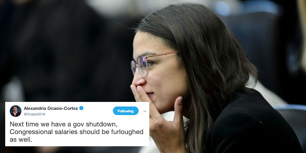 Ocasio-Cortez says that members of Congress should give up their salary ...