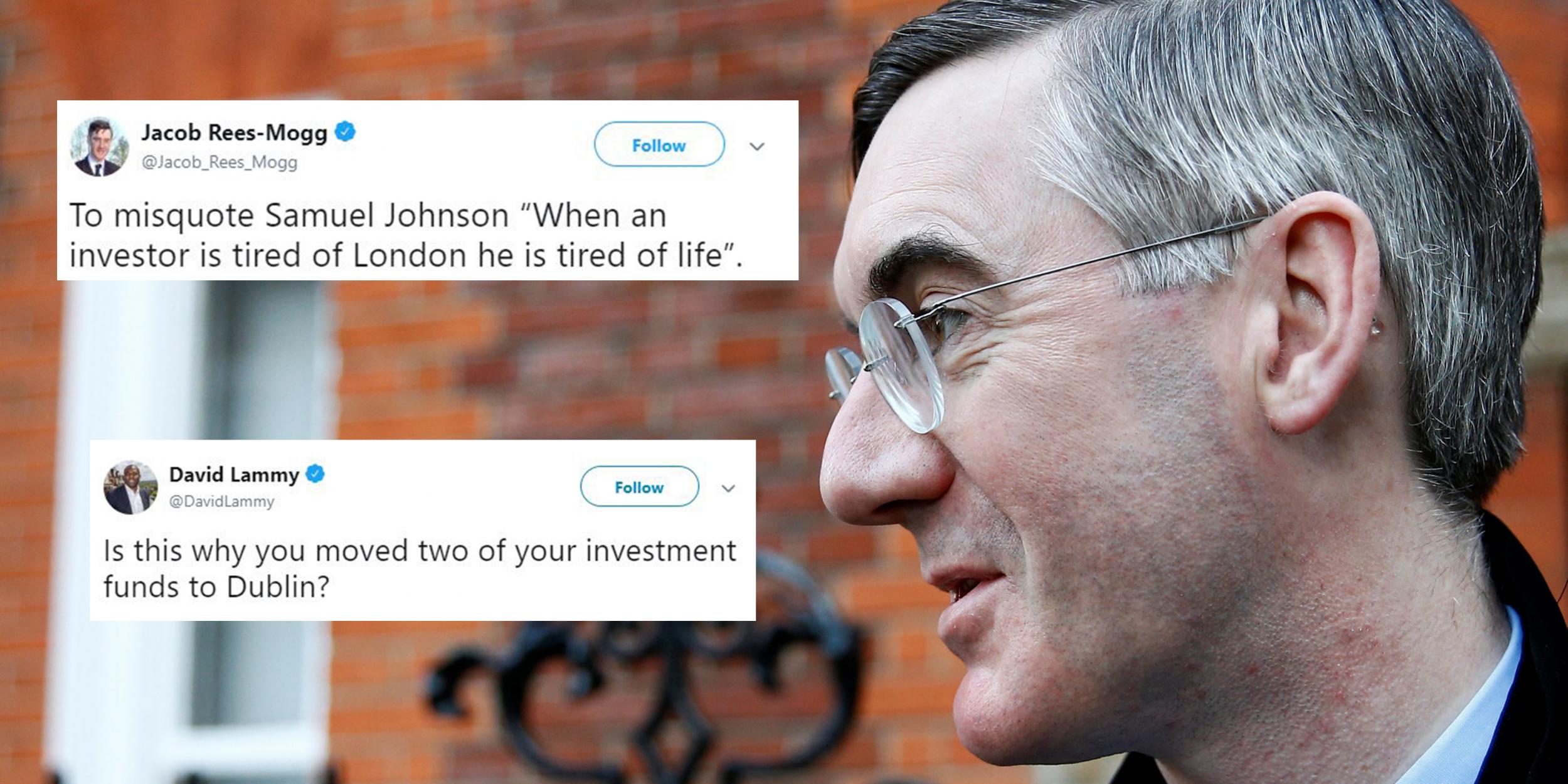Brexit Jacob Rees Mogg Accused Of Hypocrisy After Sharing An Article About Investors Moving To 