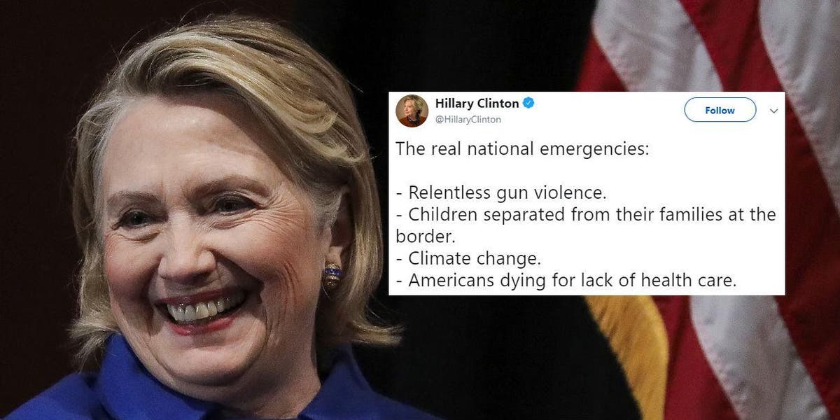 Hillary Clinton takes apart Donald Trump's national emergency in one ...