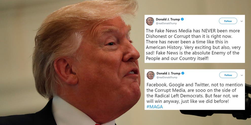 Trump attacks 'fake news' and 'corrupt media' in Twitter tantrum ...