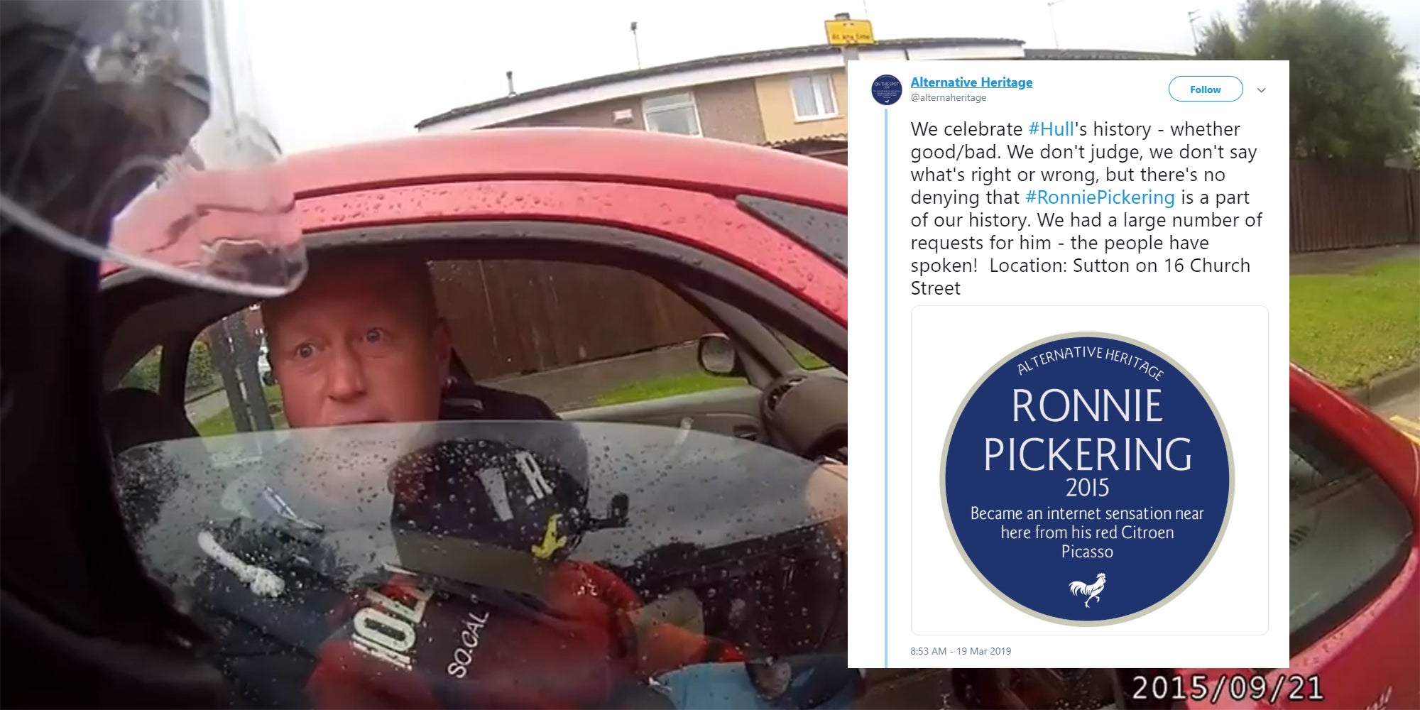 Ronnie Pickering receives own blue plaque in Hull | indy100 | indy100