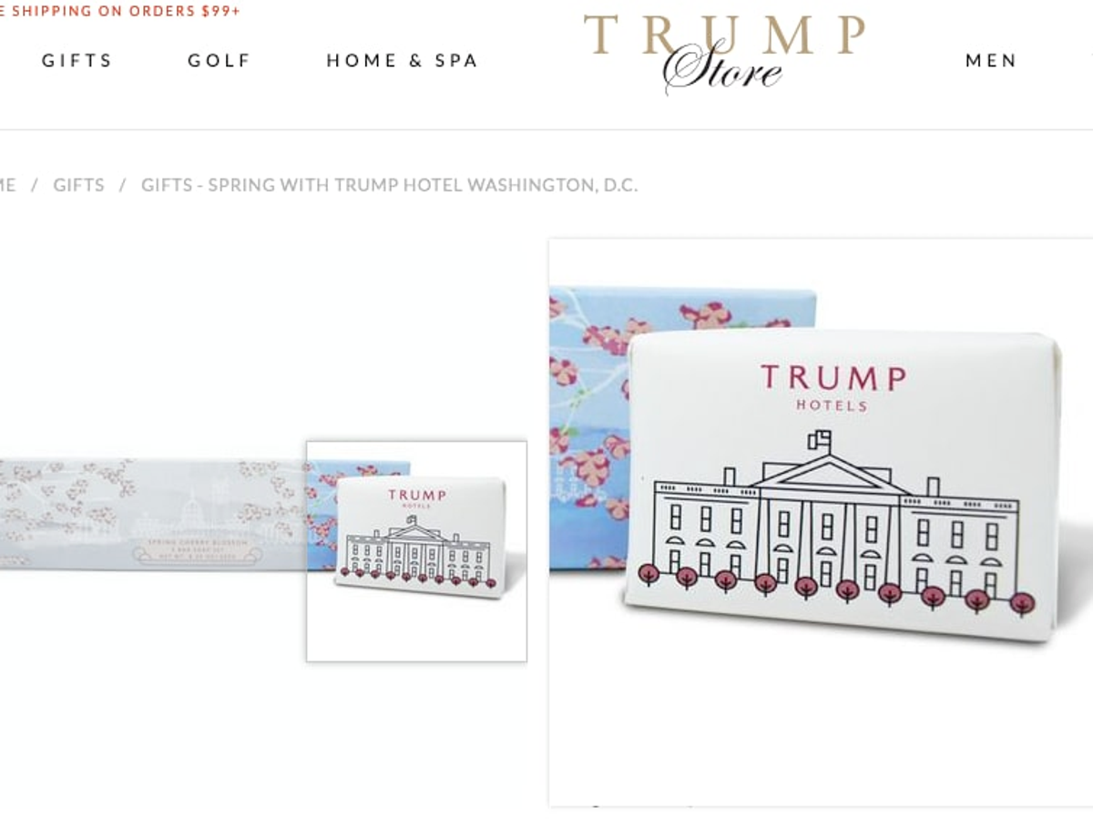 Trump profiting from presidency by selling White House-branded ...