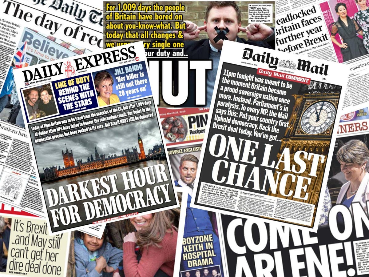 Brexit day: Brexiteers and right-wing newspapers vent rage over failure ...