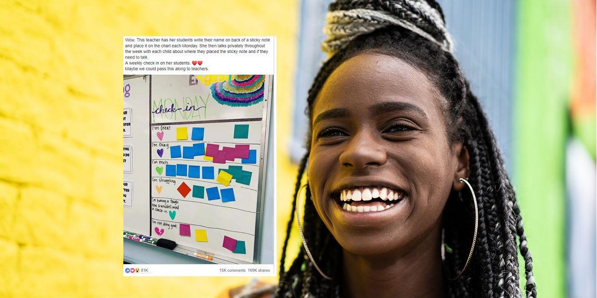High school teacher praised for 'check-in chart' to help students ...