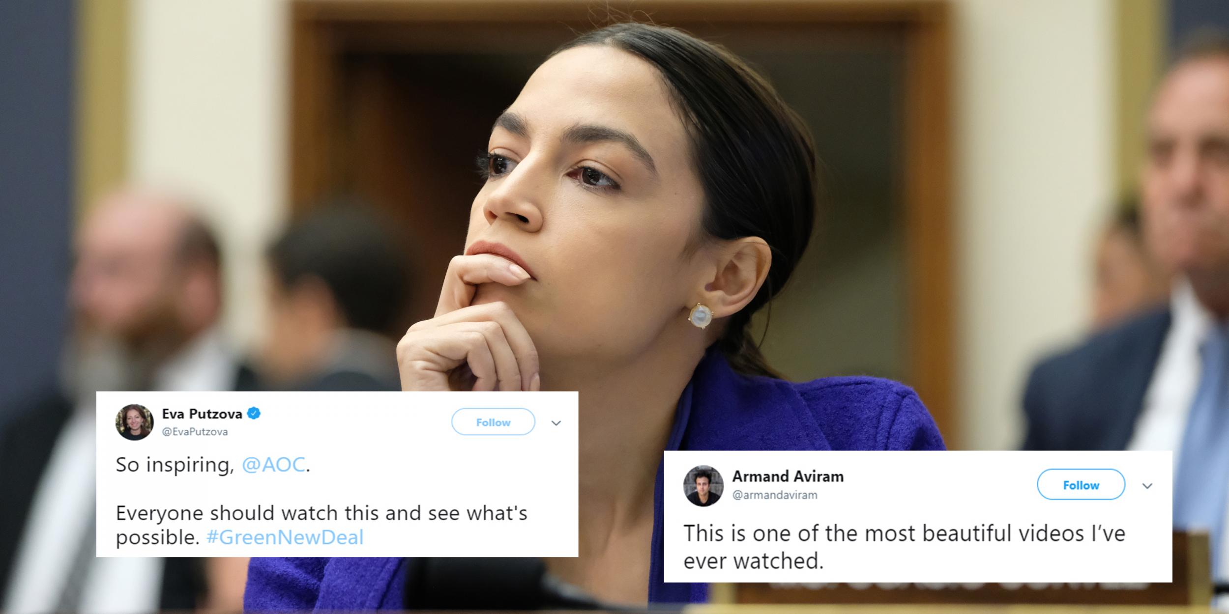 AOC's Green New Deal: Ocasio-Cortez shares inspiring video on how US ...